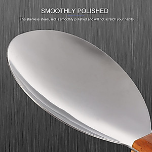 2Pcs Japanese Rice Spatula Versatile Non Stick Serving Spoon with Wood Handle Tofu Scoop Spoon for Home Kitchen Small