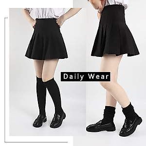 KEREDA Slouch Socks Women Knee High Scrunch Scrunchie Socks 3 Pairs Size 6-11 Black