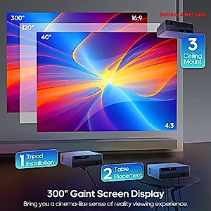 KYASTER Native 1080P Projector,700 ANSI Lumen 4K Supported,4P/4D Keystone Correction,Android 9.0 OS with Build in App Store,5G WiFi Wireless Screencast for iPhone,10W Speakers,Bluetooth 5.1