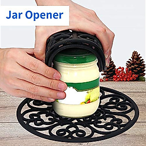 CHEFBEE 3PCS Silicone Trivet Mat - Trivets for Hot Dishes, Table, Countertop, Non-Slip Heat Resistant Modern Kitchen Trivets, Teapot Trivet - Flexible Black Trivet Set