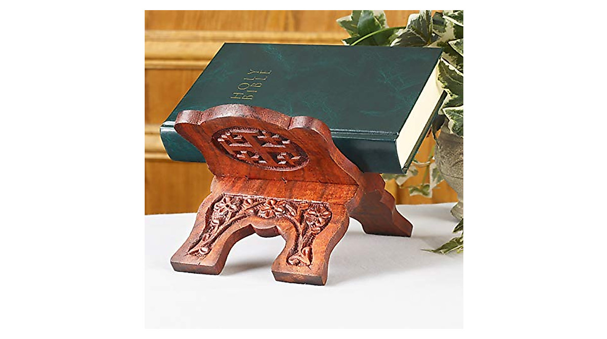 Rosewood Collapsible Bible Stand for Prayer Books & Decor