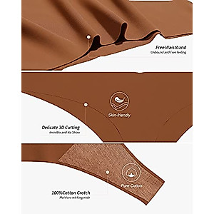 DEANGELMON Seamless Thongs for Women No Show Thong Underwear Women Comfortable Multiple Pack (7P3,M)