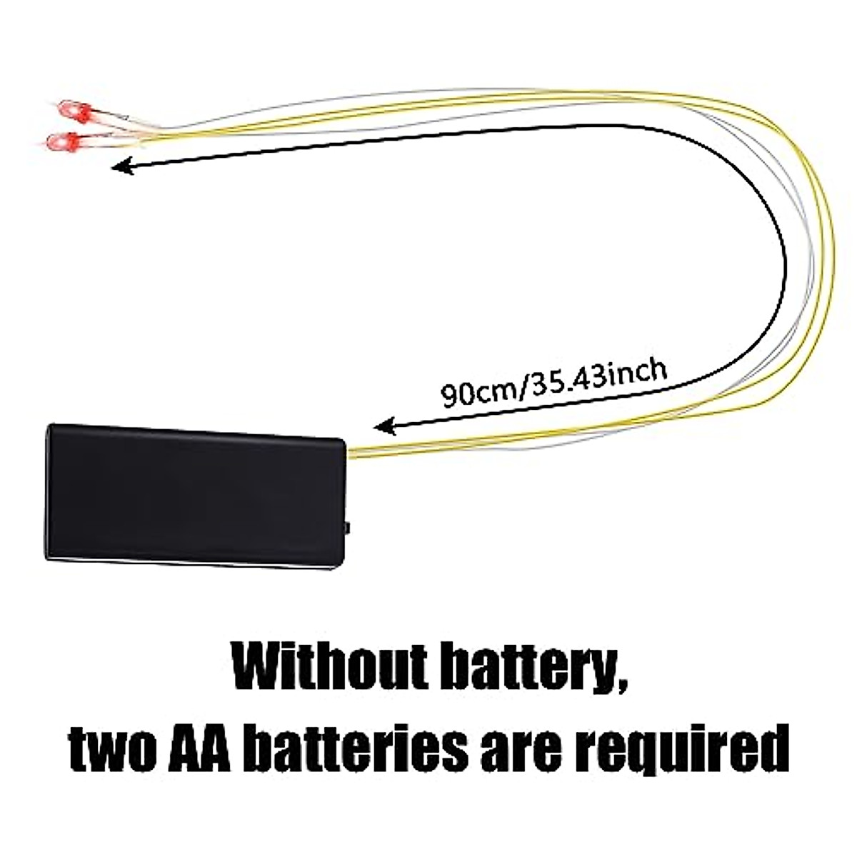 Retisee 12 Pcs Halloween Glowing LED Light Up Eyes, 35.4'' Eyes Lights for Halloween Cosplay, Battery Not Included(Red)