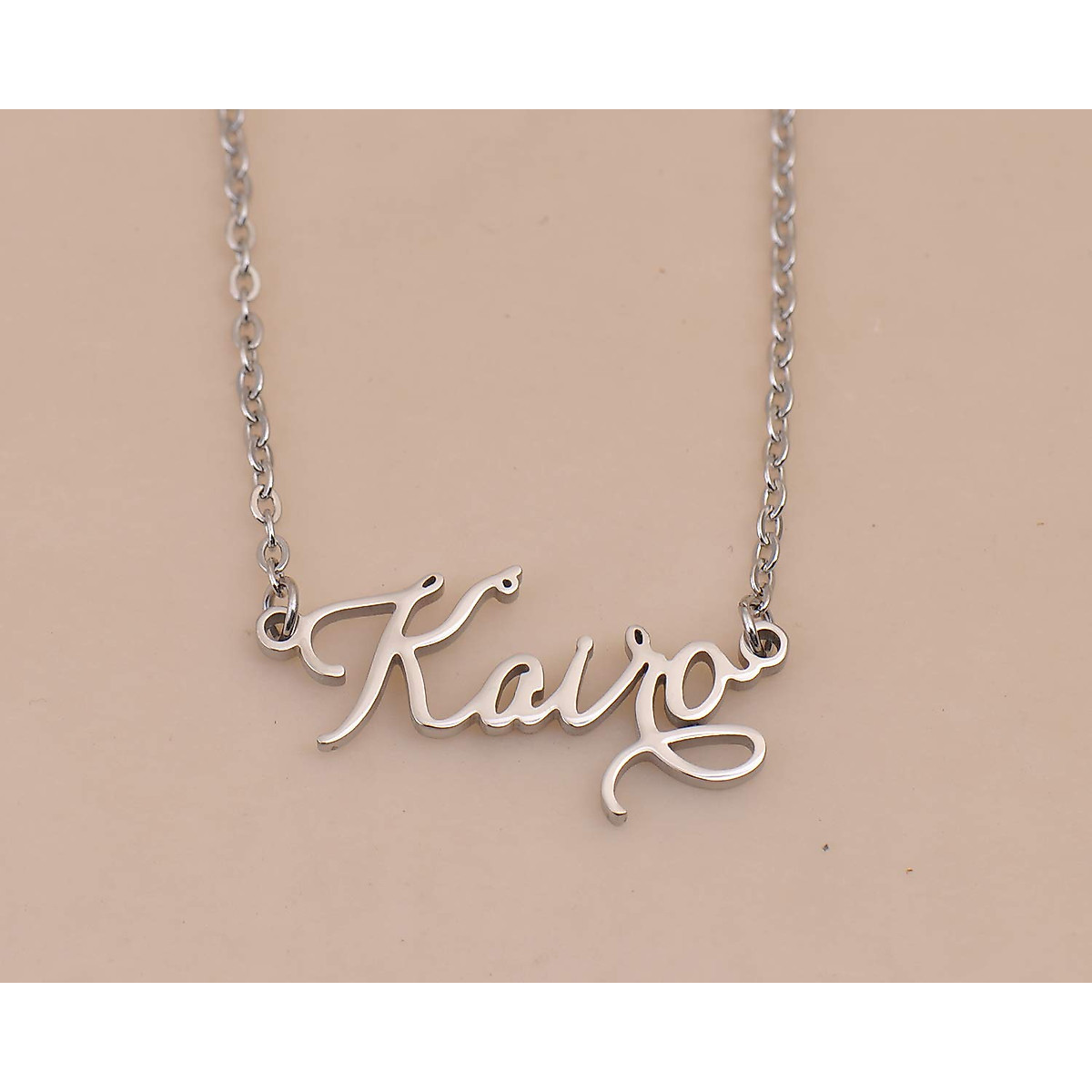 A Missing Dog Cobi Name Necklace Custom Personalized Name Plate Jewelry for Birthday