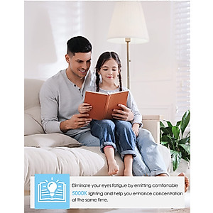 Super Bright GU24 LED Light Bulb 9W, 1100 Lumens 5000K Daylight,Twist and Lock GU24 Pin Base with Two Prongs,Replacement CFL Two Pin Fluorescent Bulbs Non-Dimmable (4-Pack)