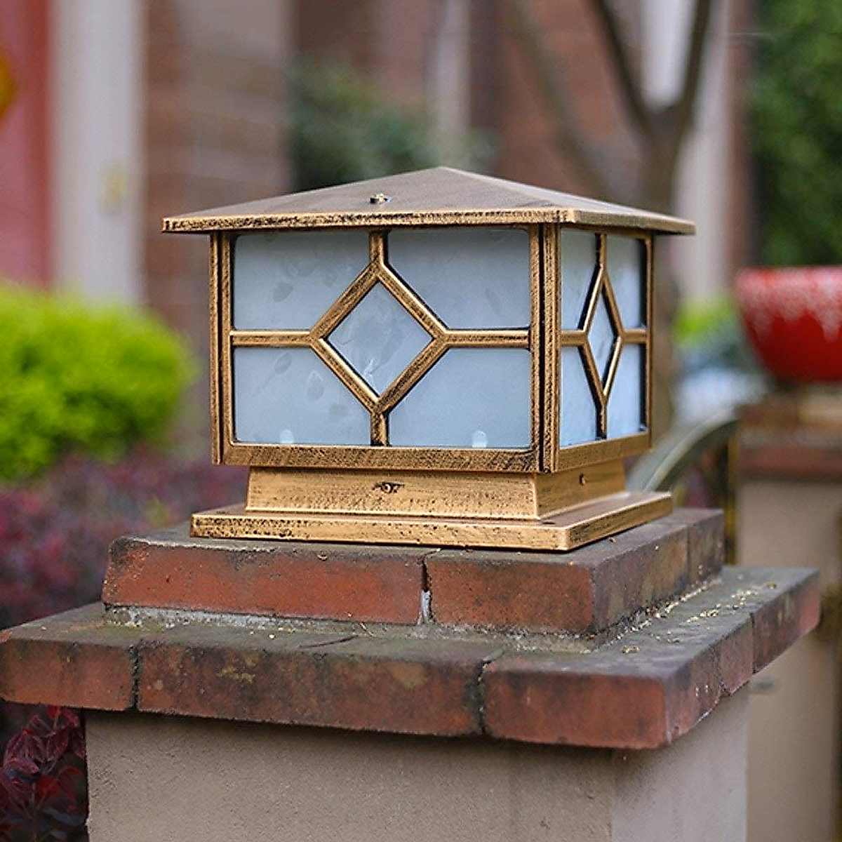 IP54 Courtyard Waterproof Street Lantern Outdoor Community Landscape Light Park Aluminum Lighting Pillar Lamp Anti-Rust Column Light Patio Decorative Post Lamp