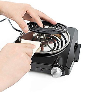 Techwood 1100W Portable Electric Coil Hot Plate Single Burner for Cooking, Countertop Cooktop Stainless Steel Electric Stove, Easy Clean, Upgraded Version