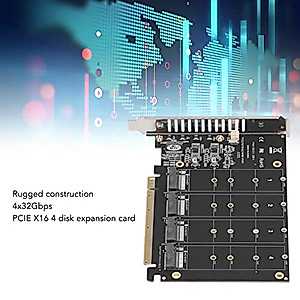 LBEC PCIE X16 Expansion Card, M.2 NVME SSD to PCIE X16 PCB Material DC Power Chip Adapter for Computers