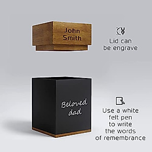 Wooden urns for Ashes Adult Male & Female, Small Decorative urns, Funeral Burial Urn for Adult, Wooden Ash Box, Cremation Urn for Adult Ashes (Medium Size)
