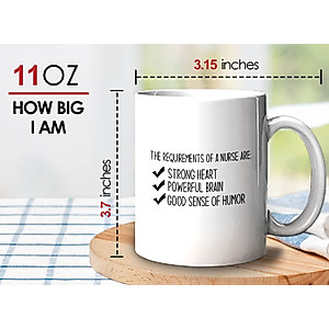 Bubble Hugs Nurse Coffee Mug 11oz White - The Requirements - Labor Clinical Certified Nursing Assistant Surgical Emergency Oncology Practitioner