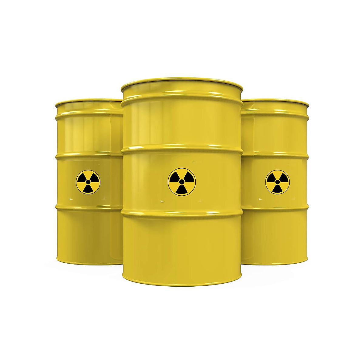 Radiation Hazard Warning Label, 3" Round, Pack of 6 Decals, Coated Paper, Yellow/Black Universal Radiation Symbol Stickers, Self-Adhesive Radioactive Sign