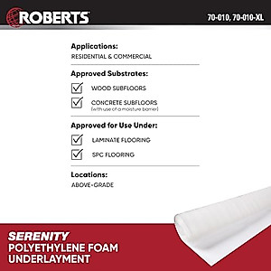 ROBERTS Serenity Foam Underlayment - 100 sq. ft. Roll - 48" x 25'