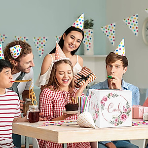 LIKAJON 1 Pack Rose Floral Card Box Holder for Party, 8.7"Card Box for Valentines Day, Wedding, Gift Card Box for Birthday, Wedding, Baby Shower, Retirement, Anniversary, Bridal Shower, Raffle Ticket