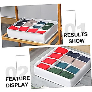 Zerodeko 1pc Underwear Storage Box Bra Organizer Foldable Storage Bin Desk Dividers Dresser Drawer Divider Collapsible Storage Boxes Makeup Storage Drawers 12 Cells Underwear Organizer Sock