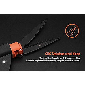 Edward Tools Swivel Hedge Shears with 360 Degree Rotation - Harden Stainless Steel Blade Lawn Scissors - Easy Edging - Ergo Grip Handle with Safety Lock