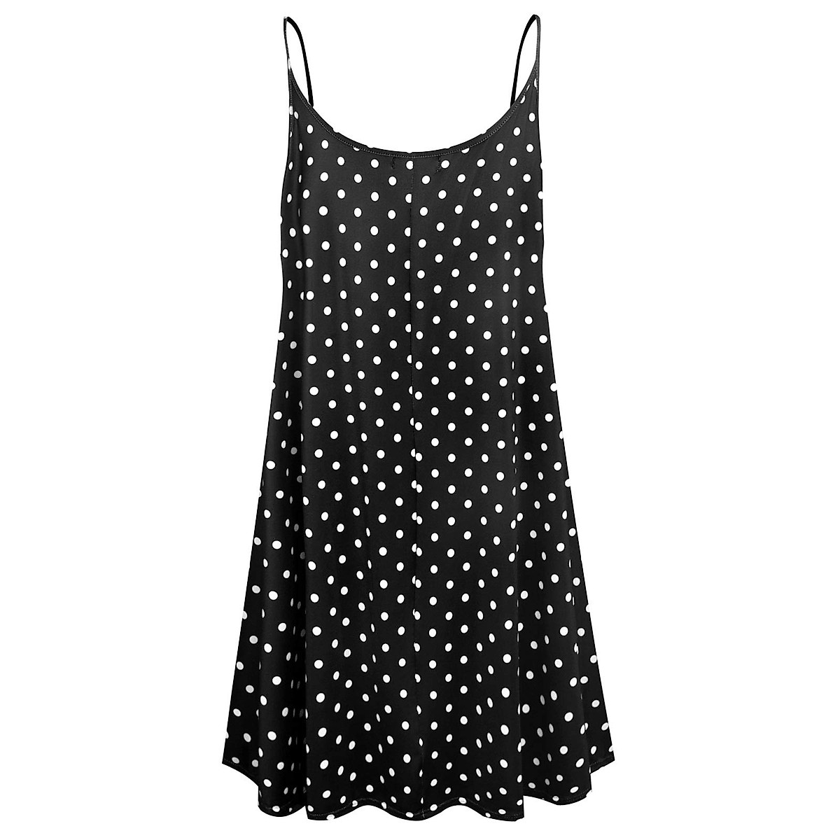 7th Element Plus Size Slip Dress for Women Under Dresses 2025 Spaghetti Strap Cami Camisoles Sun Tank Sleeveless Sundress(Black Polka Dot,4X)