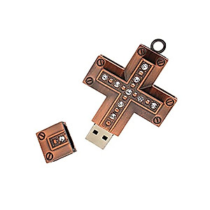 32GB Thumb Drive Jewelry USB 3.0 Flash Drive Crystal Cross Rhinestone 32GB Memory Stick Metal Pen Drive - Civetman