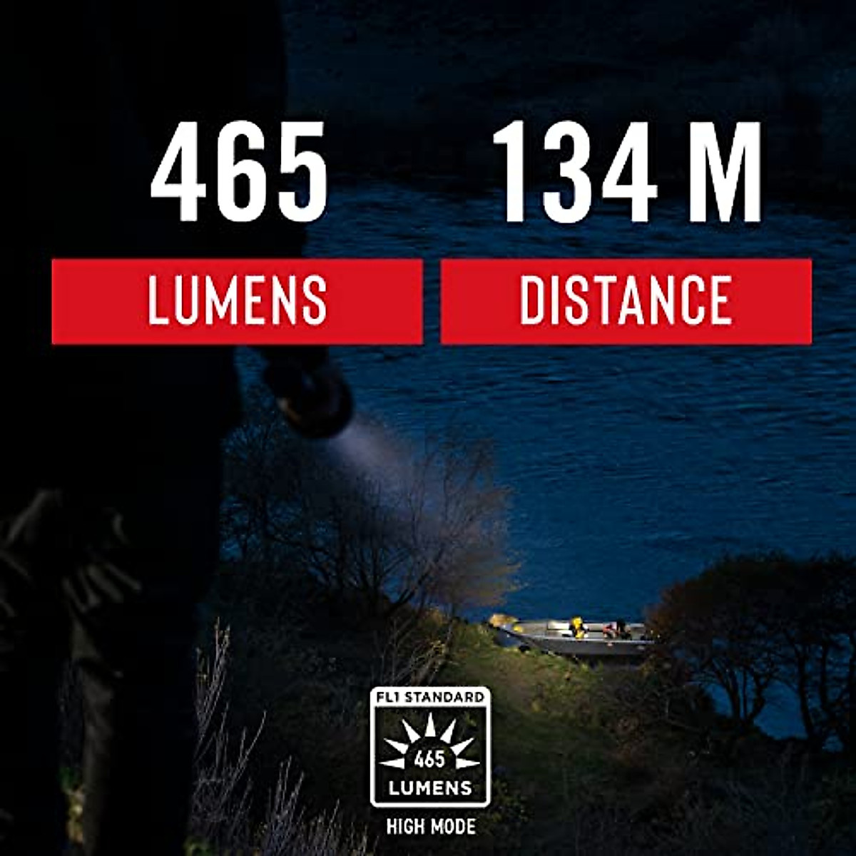 Coast G32 465 Lumen Flashlight with Pure Beam, Twist Focus and Bulls-Eye Spot Beam, Black