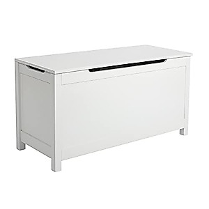 Mancofy Wooden Toy Chest, Kids Toy Box，Furniture for Playroom, Bench with Safety Hinged Lid, Wooden Toy Box Storage Organizer, Children's Furniture Toy Chest (White)