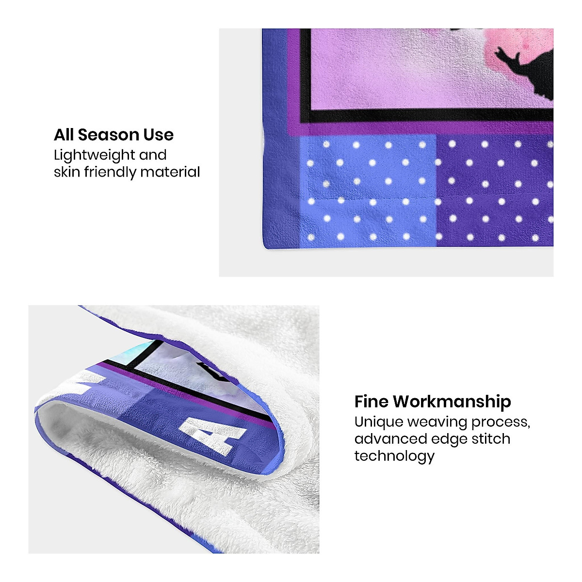 Mosslink Gymnastics Lovers Kids Blanket Gymnast Gifts for Girls Teens Women Birthday Gifts for Gymnast Ultra Soft Flannel Fleece Warm Cozy Lightweight Throw Blankets for Home Bed Sofa 50"x 40"