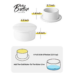 Butter Crock, French Butter Keeper - Fresh Soft Butter without Refrigeration, White, Porcelain - Better Butter & Beyond