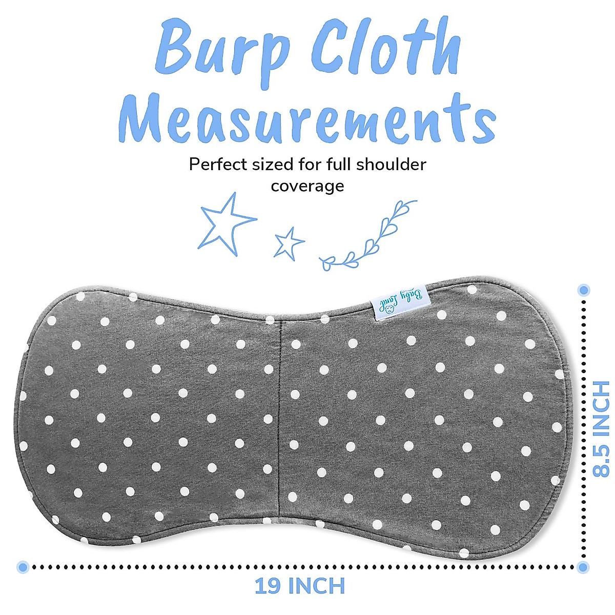 Organic Burp Cloths for Baby Boys Girls - 5-Pack Ultra Absorbent Burping Cloth, Burp Clothes, Newborn Towel - Milk Spit Up Rags - Burpy Bib for Unisex, Boy, Girl - Burp Cloths Set