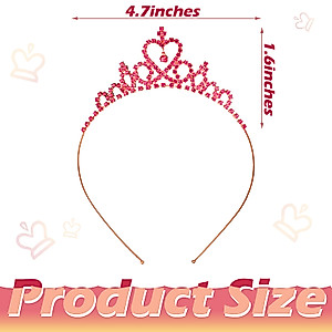 2 Pieces Girls Crystal Tiara Princess Crystal Headband Heart Rhinestone Tiara Crown for Kids Wedding Birthday Party (Classic Style)