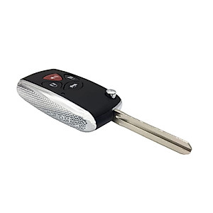 KEMANI Uncut Blade Modify Flip Folding Remote Key Shell Refit for Toyota Camry Avalon Corolla Matrix RAV4 Venza Keylless Fob Case 4 Button No Chips