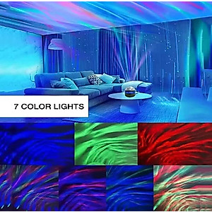 1pc Starry Projector Light With 7 Color Patterns &Remote Control,Multifunctional Polar ProjectorNight Light For Bedroom Atmosphere