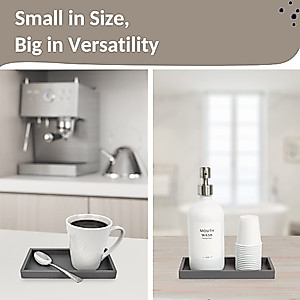 Spacewiser Countertop and Vanity Tray – Small 7.7" Silicone Soap Dispenser Tray, Shatterproof Flexible Bathroom Tray, Kitchen Sink Tray for Soap Bottles, Key Trinket Ring Tray, Original Silicone Tray