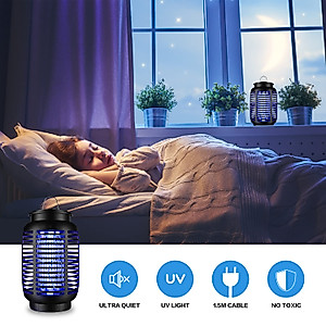 Jwseotu Bug Zapper & Attractant - Effective 4200V Electric Mosquito Zappers Killer - Insect Fly Trap, Waterproof for Indoor & Outdoor - Electronic Light Bulb Lamp for Backyard, Patio, Home, Plug in