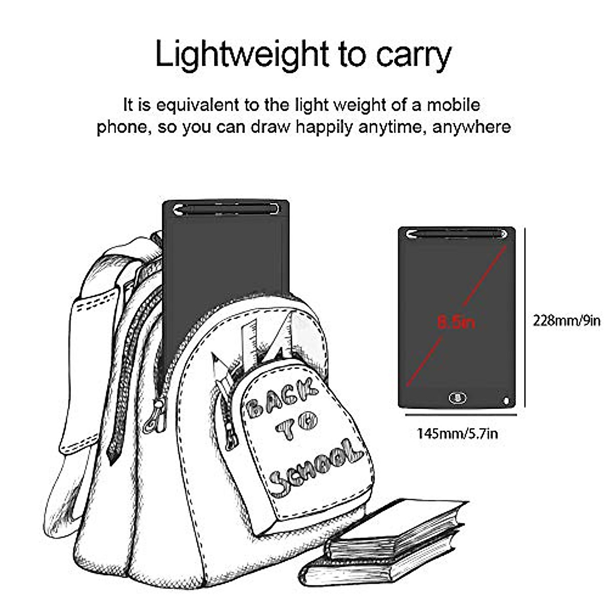 [2 Pack] 8.5 Inch Colourful LCD Writing Tablet, TIQUS Digital Ewriter with Erase Lock Switch, Electronic Graphics Drawing Board, Portable Handwriting Doodle Pad Office Checklist Home Learning Black