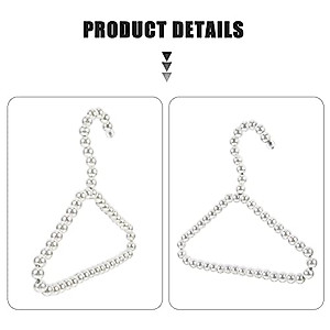 POPETPOP Pearl Cloth Hanger 2pcs Pearl Beads Metal Clothes Hangers Mini Pearl Hangers Baby Clothes Rack for Dogs Cats Kids