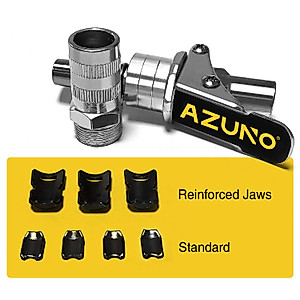 AZUNO Grease Gun Coupler, 2nd Generation Upgraded to 12,000 PSI, Grease Gun Tips Quick Lock and Release, Compatible with All Grease Guns 1/8" NPT Grease Gun Fittings