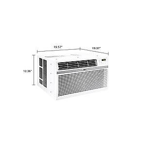 LG 8,000 BTU Window Air Conditioner, 115V, Cools 340 Sq.Ft. for Bedroom, Living Room, Apartment, Quiet Operation, Electronic Control with Remote, 3 Cooling & Fan Speeds, Auto Restart, White