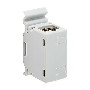 Tripp Lite DIN-Rail Cat6a RJ45 Shielded in-Line Mountable Snap-in Coupler & PoE++, EMI/RFI Shielding, Backwards Compatible, Female-to-Female, TAA Compliant, Manufacturer's Warranty (N235-D01-SH-6A)