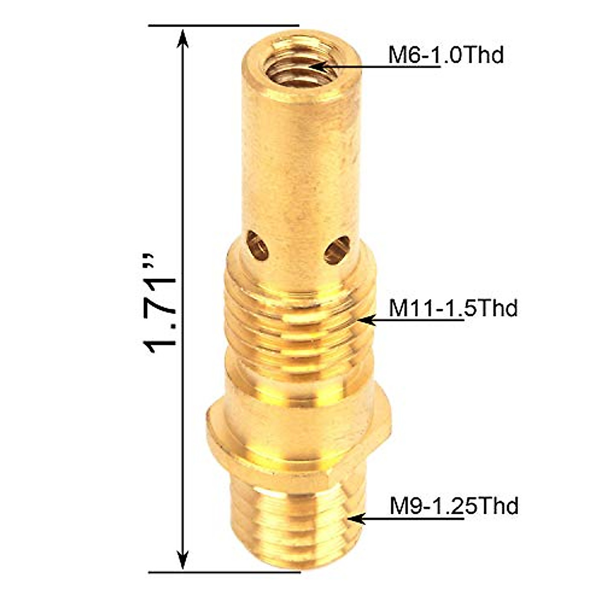 Mig Welding gun accessory 0.035" kit for Lincoln Magnum 100L or Tweco Mini/#1 Mig gun: 20pcs Contact Tips 11-35 0.035" + 2pcs gas nozzles 21-50 1/2" + 2pcs gas diffusers 35-50