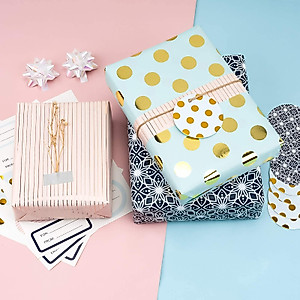 MAYPLUSS Wrapping Paper Roll - Mini Roll - 17 inch X 120 inch Per roll - 3 Different Leaves Design (43.2 sq.ft.ttl)