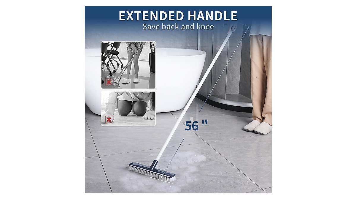 BOOMJOY Long Handle Floor Scrub Brush - Efficient Cleaning