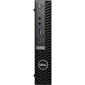 Dell OptiPlex 7000 Desktop Computer - Intel Core i5 12th Gen i5-12500T Hexa-core (6 Core) 2 GHz - 8 GB RAM DDR4 SDRAM - 256 GB M.2 PCI Express NVMe 3.0 x4 SSD - Micro PC - Black