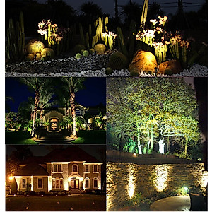 LemonBest Outdoor Landscape Lighting Plug in 5W COB LED Garden Wall Yard Path Spot Light w/Spiked Stand, Pack of 2 Warm White with AC Power Plug