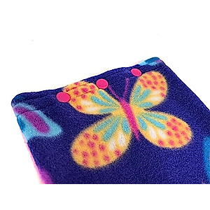 Patterned Fleece Ramp Covers for Small Animal Cages, 3 Pack, Handmade, Midwest Critter Nation, Prevue Feisty Ferret (Butterflies Purple)