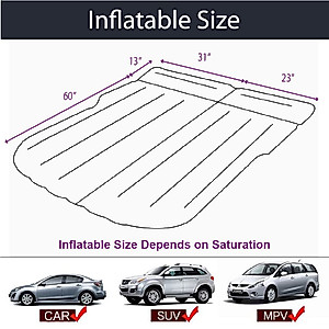 Inflatable Car Mattress, Car Bed for Back Seat, Car Air Mattress with Auto Air Pump, Portable Camping Mattress, Sleeping Pad (SUV Black)