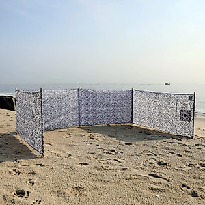 erda Sand Leopard Pro Beach Recycled Polyester Rip-Stop 20 ft Lightweight Windscreen, Privacy Screen, Wind Blocker, Free Matching Shoulder Bag