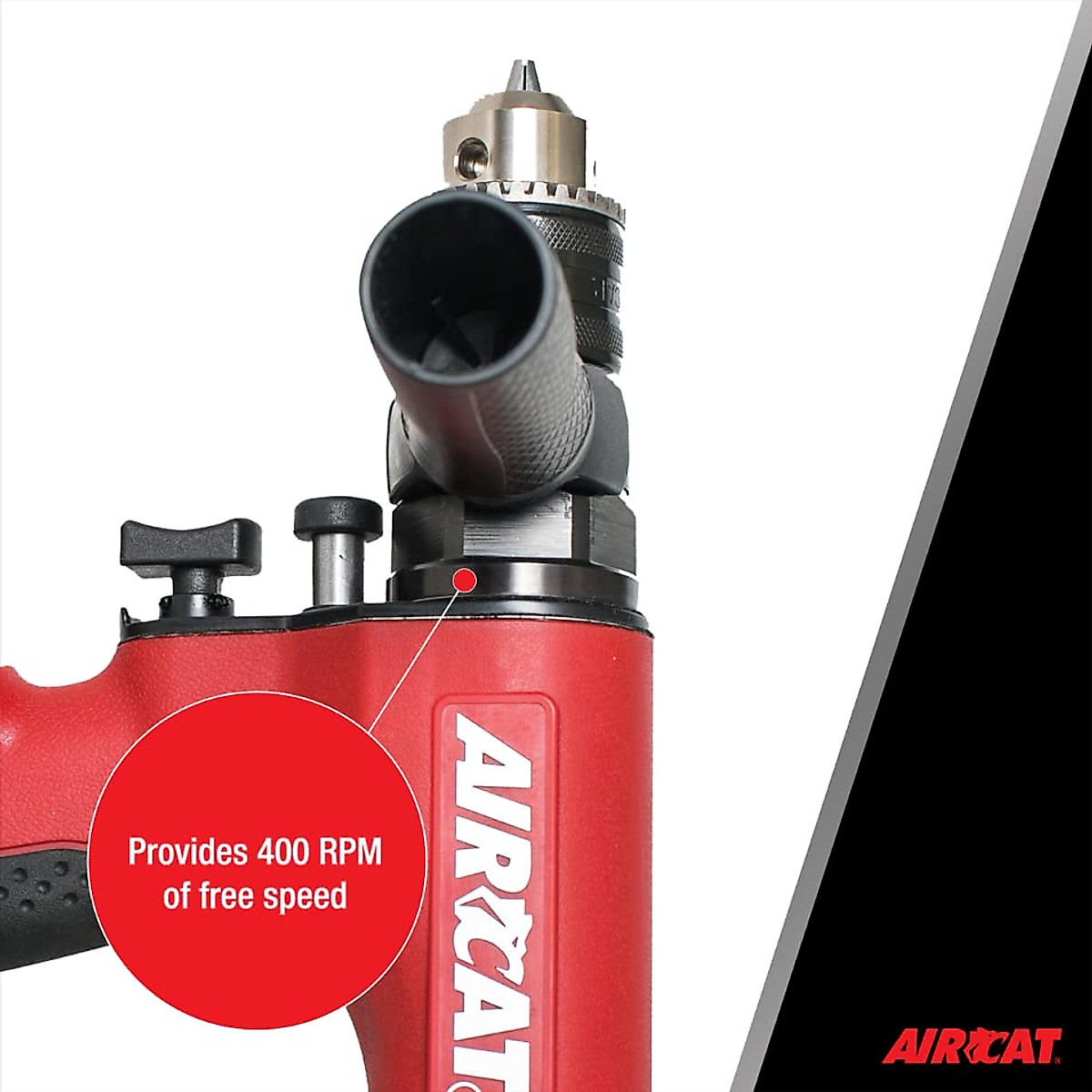 AIRCAT Pneumatic Tools 4451: 1/2-Inch Extreme Heavy Duty Reversible Composite Drill Air Tool, 400 RPM, .7 HP Motor