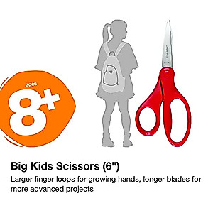 Fiskars Big Kids Scissors, 6 Inch, 6-Inch, Red