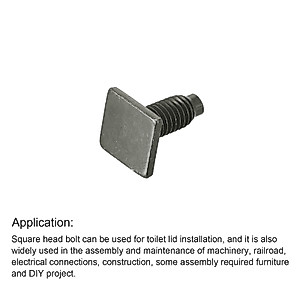 uxcell Square Head Bolt, 10pcs M6x15mm Fully Thread Carbon Steel Grade 8.8 Square Machine Screws