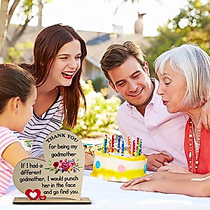 2 Pieces Godmother Gifts from Godchild Thank You for Being My Godmother Proposal Gifts Heart Wood Keepsake Inspirational Gift Idea for Godmother's Birthday Mother's Day God Mom Nurse