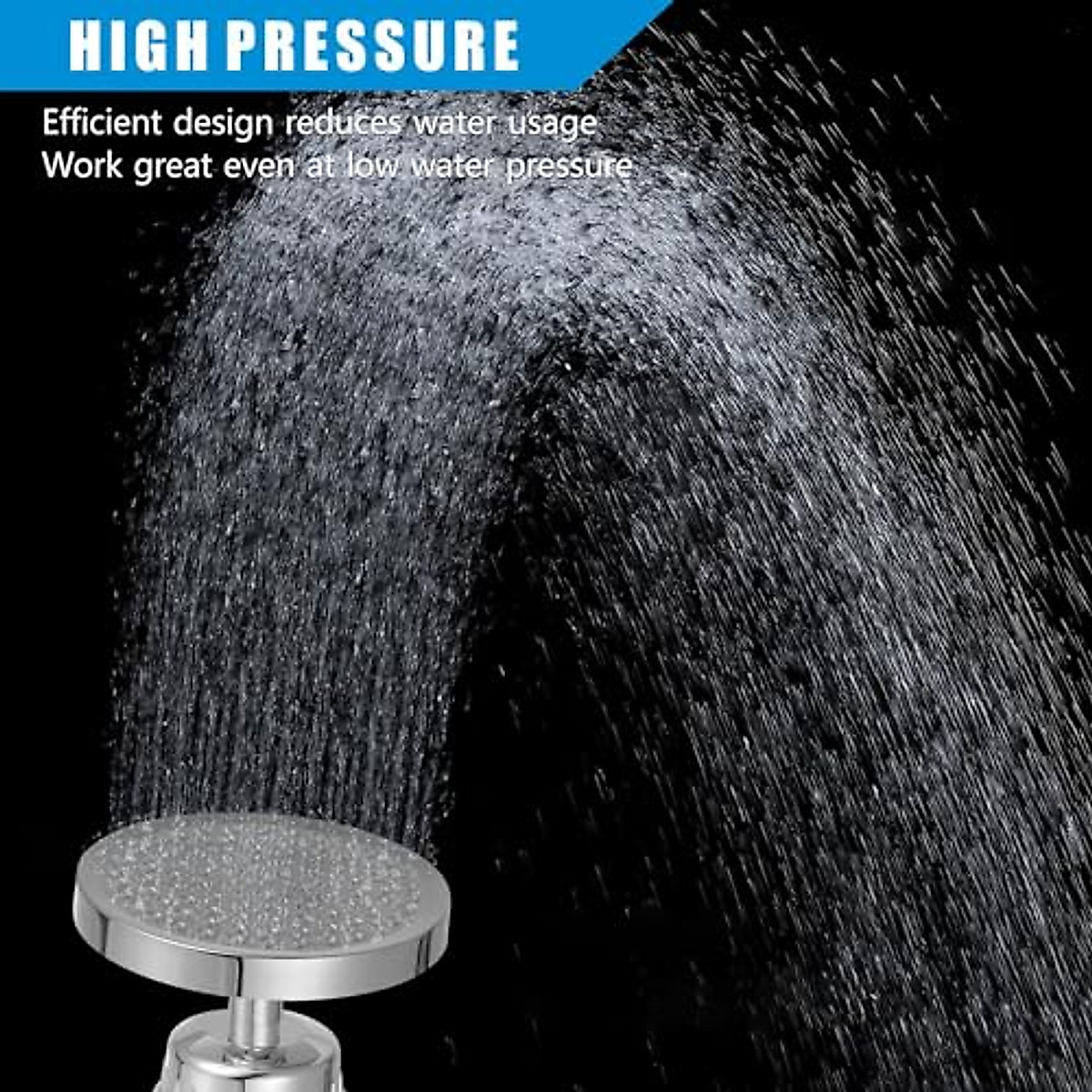 Nuodan Filtered Shower Head, High Pressure Rain Shower Head Filter Set for Hard Water Removes Chlorine and Harmful Substances (Chrome)