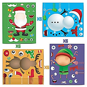 Christmas Stickers for Kids Christmas Party Favors for Kids Christmas Gifts for Kids Christmas Sticker Sheets Kids Classroom Rewards Christmas DIY Stickers for 24 Players